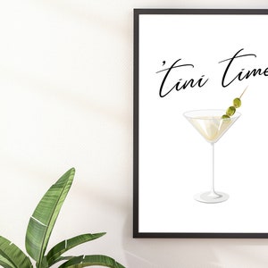 Martini Printable Digital Download Poster, Tini Time Downloadable Wall ...