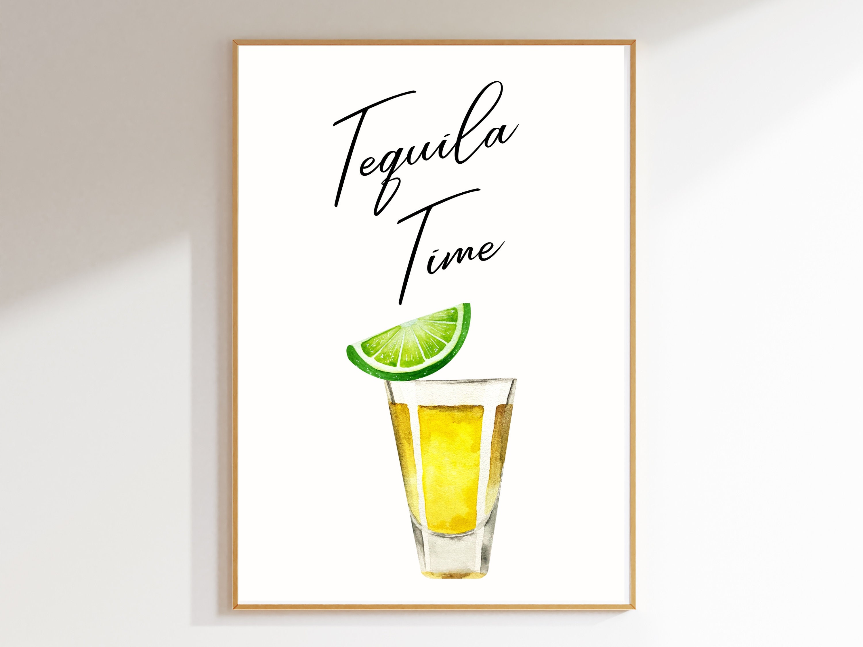 Tequila Wall Art, Tequila Time Digital Download, Bar and Kitchen Art ...