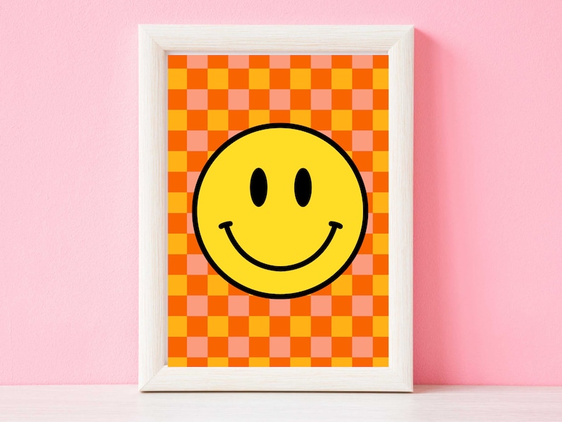Smiley Face Print, Digital Download, Bright and Uplifting Wall Decor ...