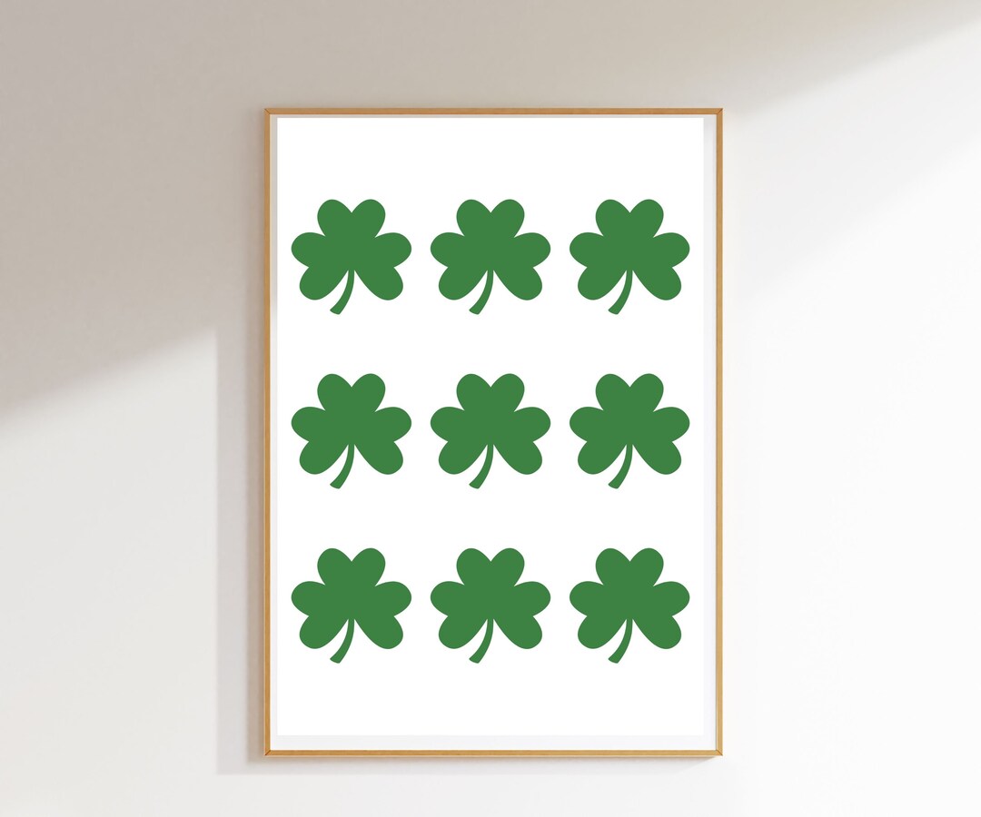 Irish Shamrocks Digital Download, St Patrick's Day Art, Shamrocks ...