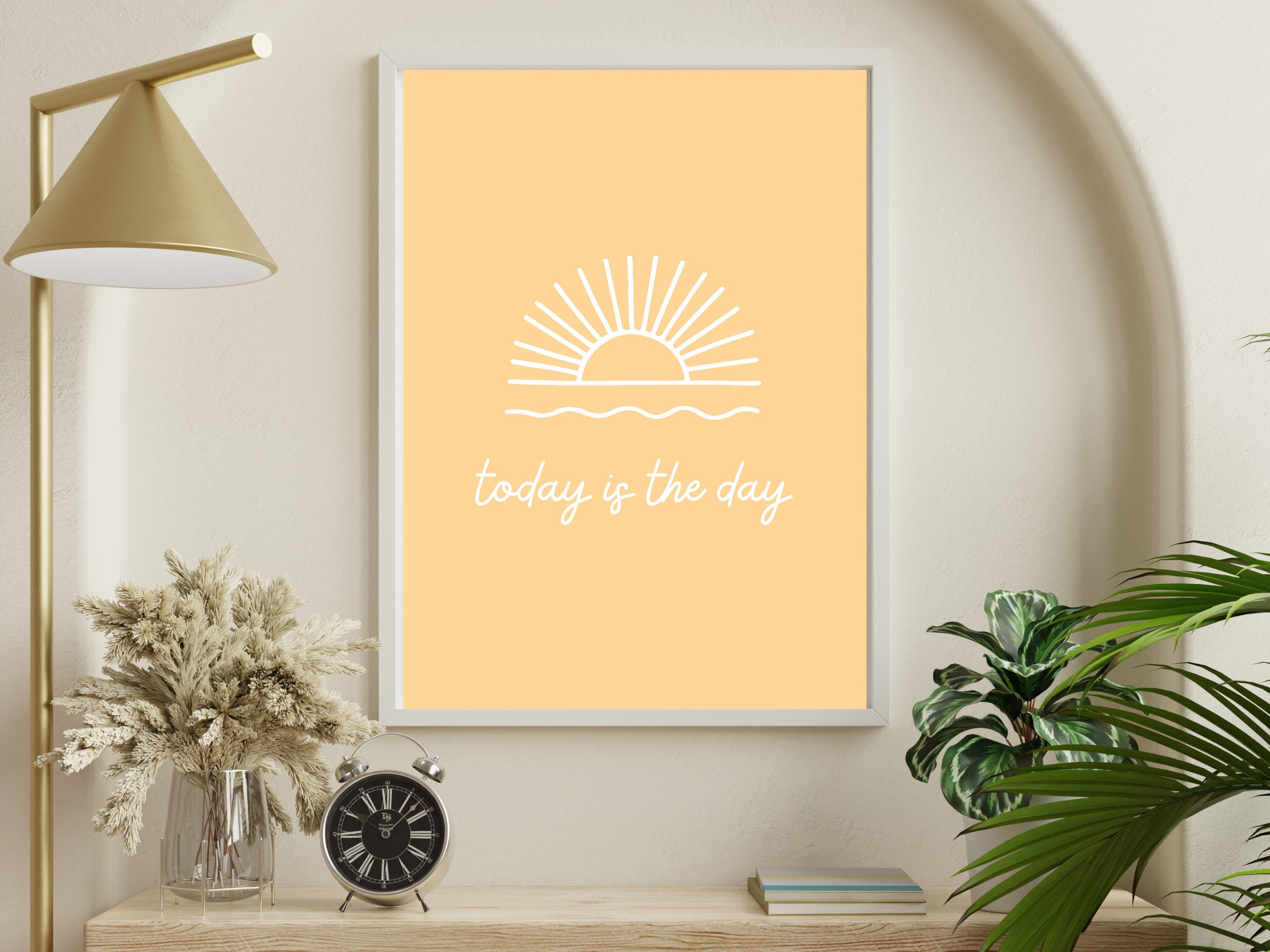 Today is the Day Poster, Motivational Digital Print, Sunshine ...