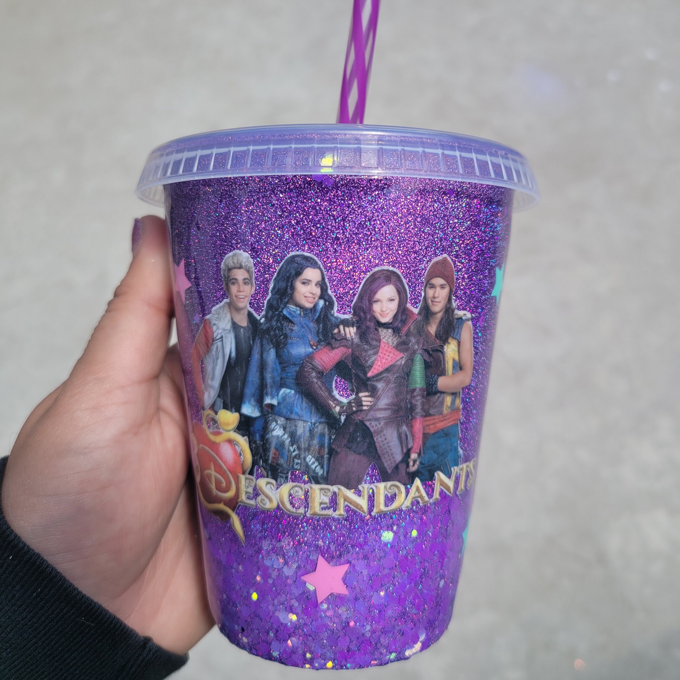 Descendants 12 Oz Cup Stainless Steel With Name Purple Holo - Etsy UK