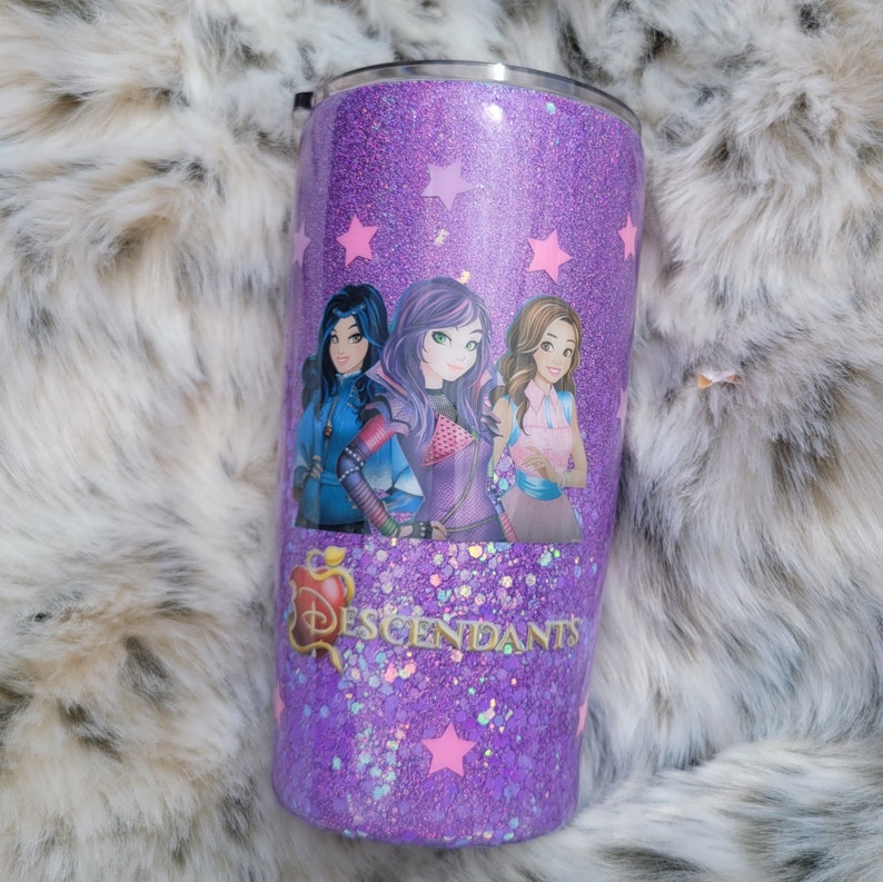 Descendants 12 Oz Cup Stainless Steel With Name Purple Holo - Etsy