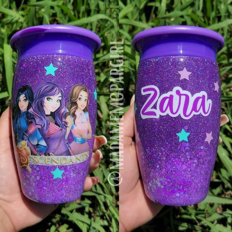 Descendants 12 Oz Cup Stainless Steel With Name Purple Holo - Etsy