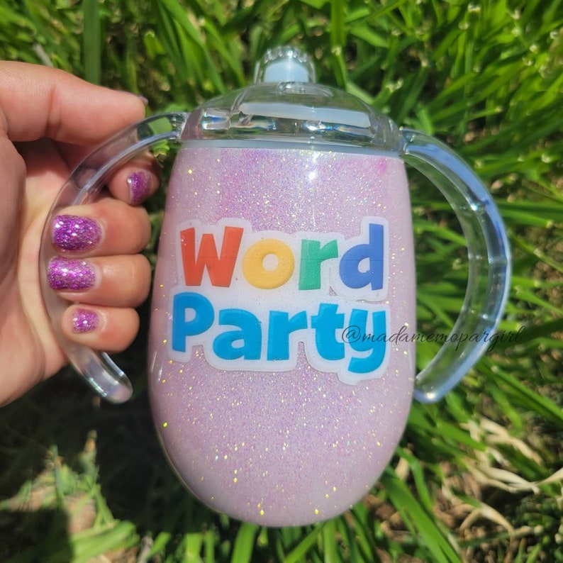 Word Party Color Changing Sippy Cup Stainless Steel With Name - Etsy