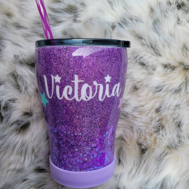 Descendants 12 Oz Cup Stainless Steel With Name Purple Holo - Etsy