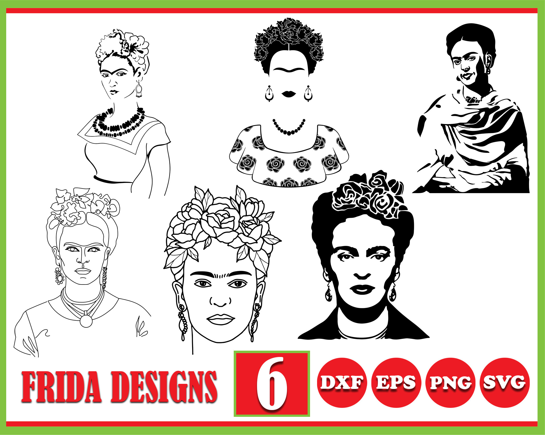 Frida SVG Frida Mexico Kahlo Frida Silhouette Frida Dxf Frida - Etsy