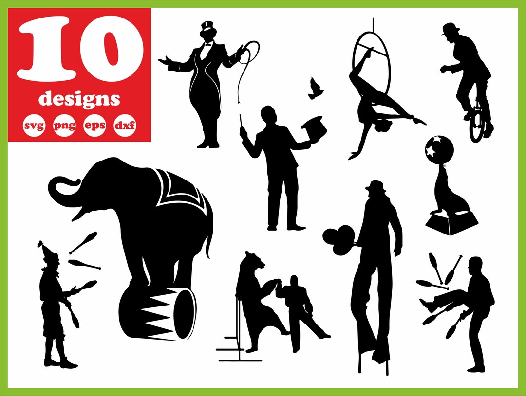 Circus Svg Files Circus Animals Clipart Digital Bear Download Elephant ...