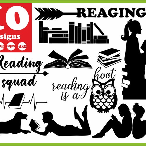 Reading Svg File Books Digital Pages Download Library - Etsy
