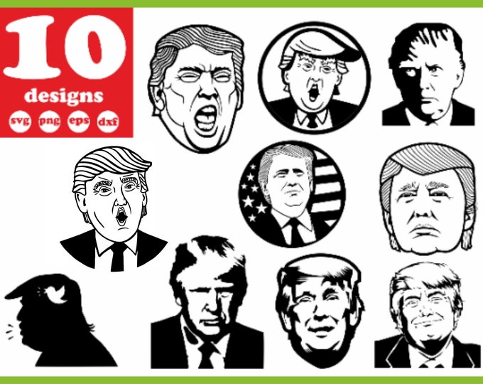 Donald Trump Svg File President Vector Decal for Cricut Clipart Bundle ...