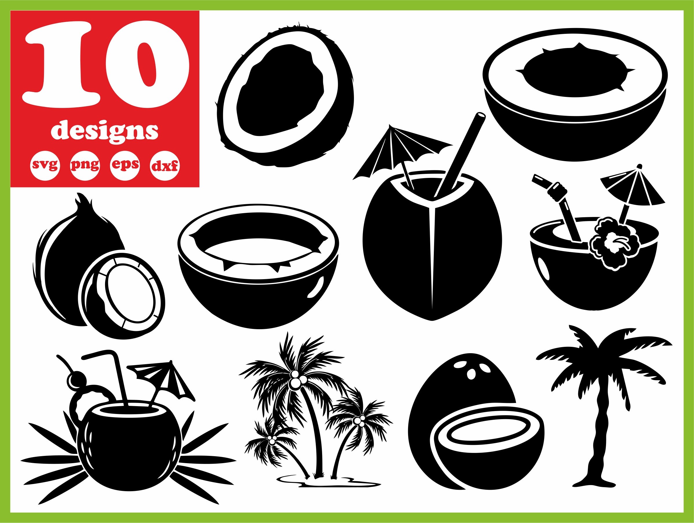 Coco svg archivo Palm tree vector Cocktail decal Tropical para | Etsy
