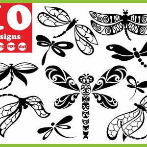 Dragonfly Svg File Insect Digital Bug Download Silhouette Vector Decal ...