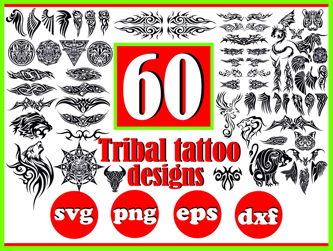 Tattoo Tribal Svg Silhouette Tribal Designs Svg Tribal Animals - Etsy