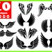 Angel Wings Svg File Bird Feather Digital Download Silhouette Vector ...