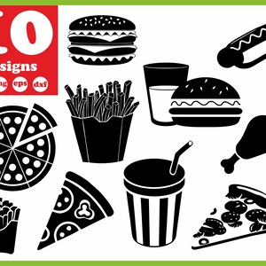 Fast Food Svg File Hamburger Vector Pizza Decal for Cricut Fries ...