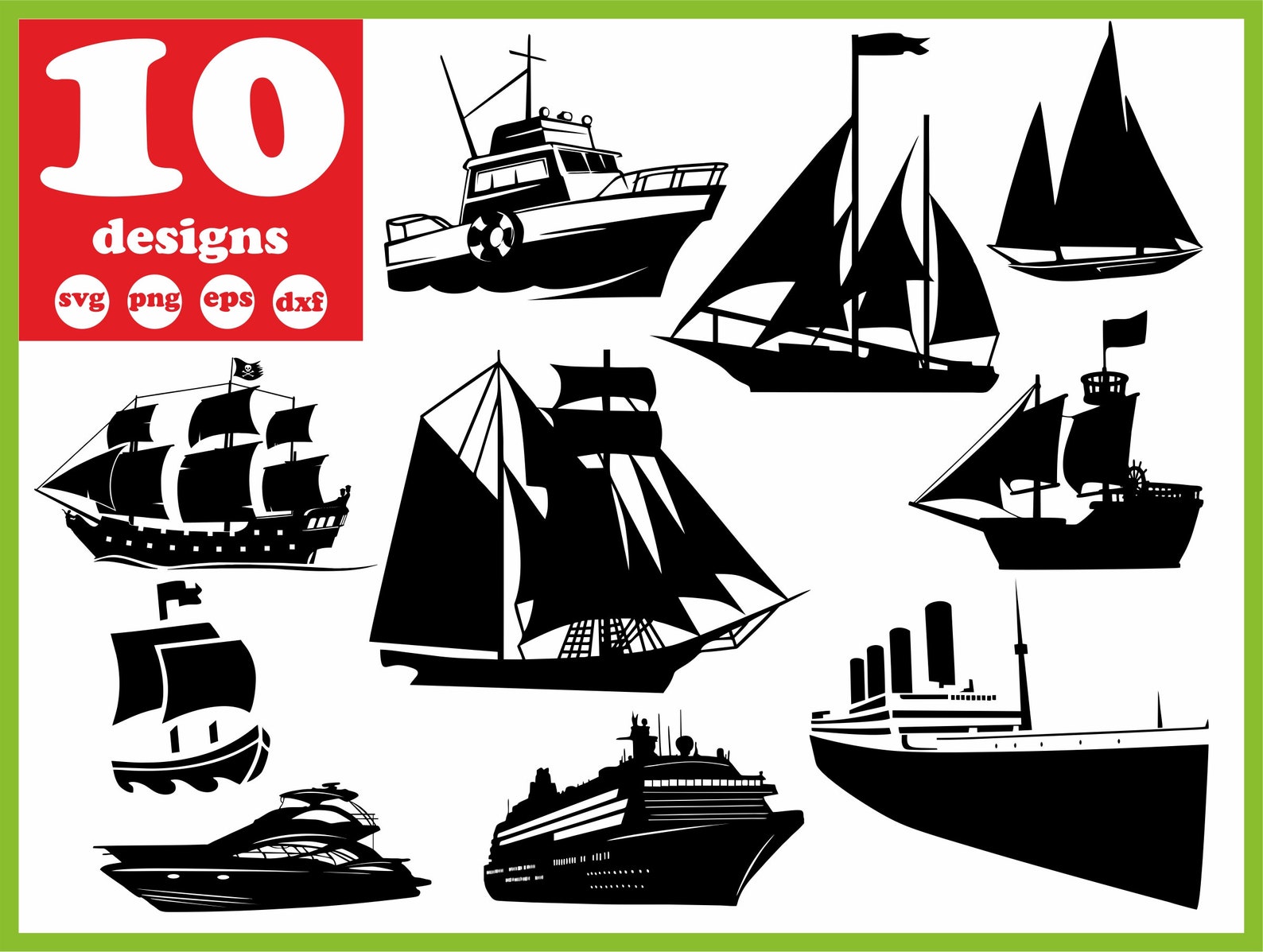 Ship Svg File Cruise Ship Digital Boat Download Silhouette | Etsy