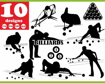 Pool Player Svg | Etsy
