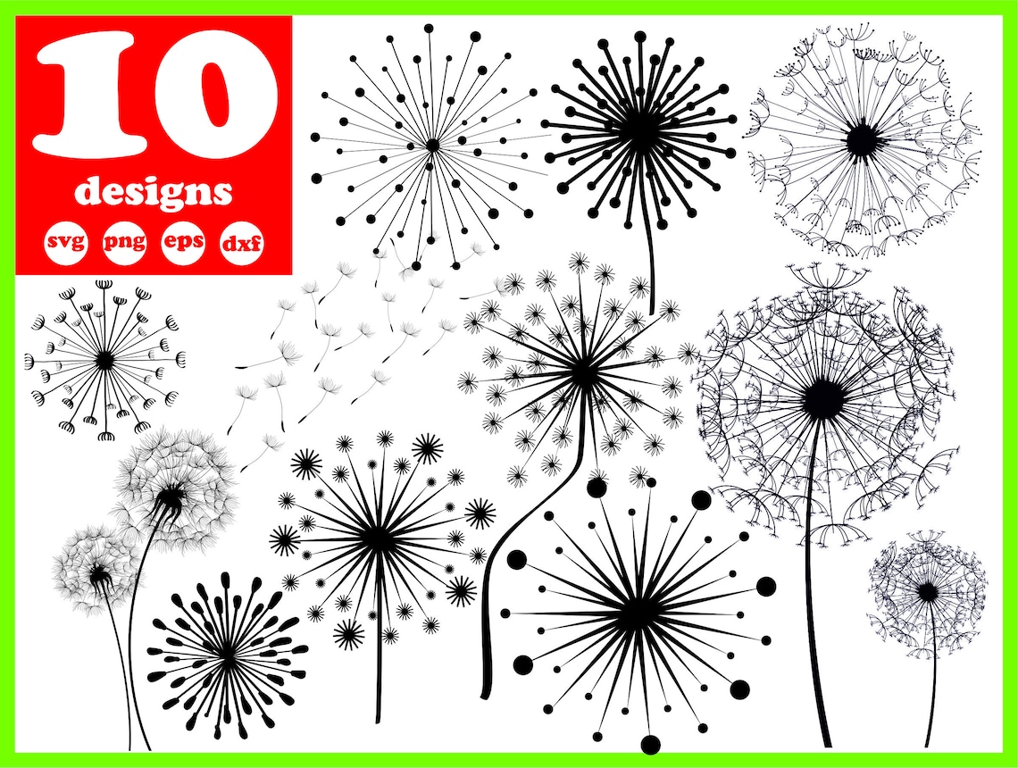 Dandelion svg file Flower digital Plant download Nature | Etsy