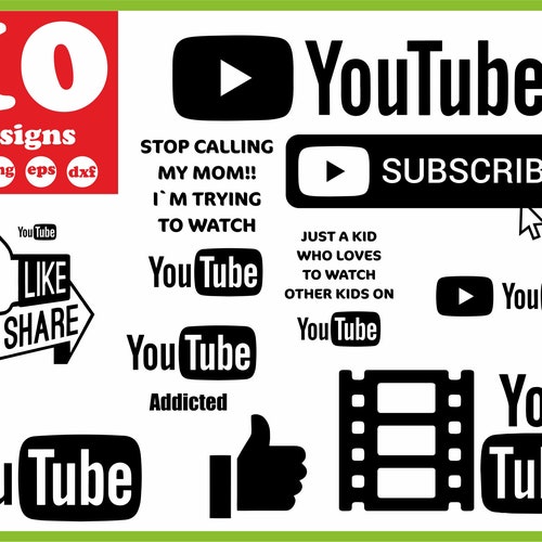 Youtube Svg File Logo Vector Social Media Decal for Cricut - Etsy