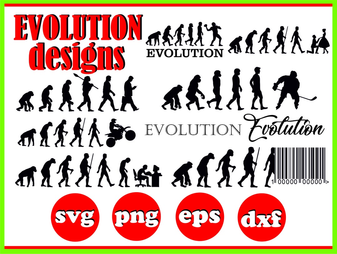 Evolution SVG Evolution Vector for Crafting and Cutting Programms Silhouette Cameo Cricut ...