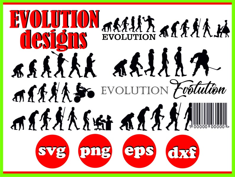 Evolution SVG Evolutionsvektor für das Basteln und Schneiden - Etsy.de