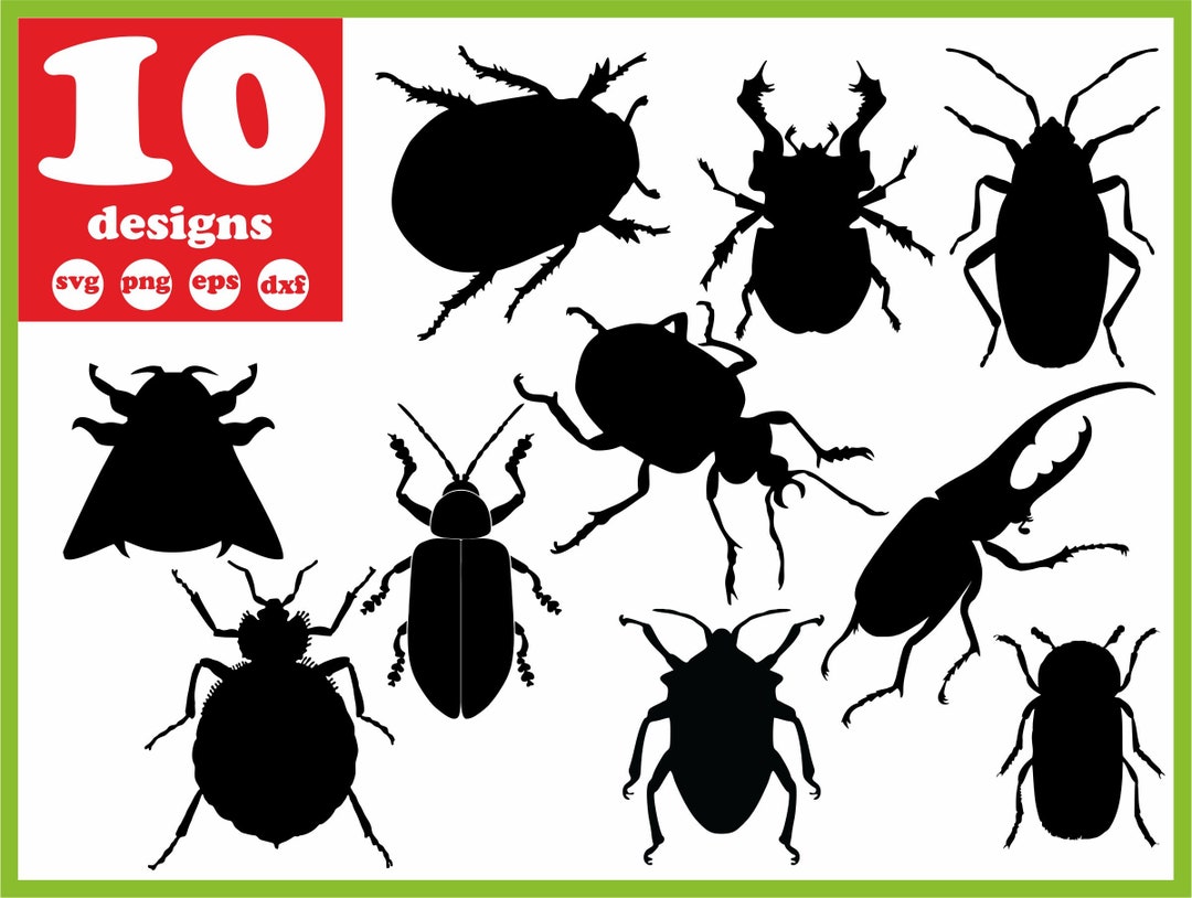 Bug Svg File Insect Digital Nature Download Beetle Silhouette Vector ...