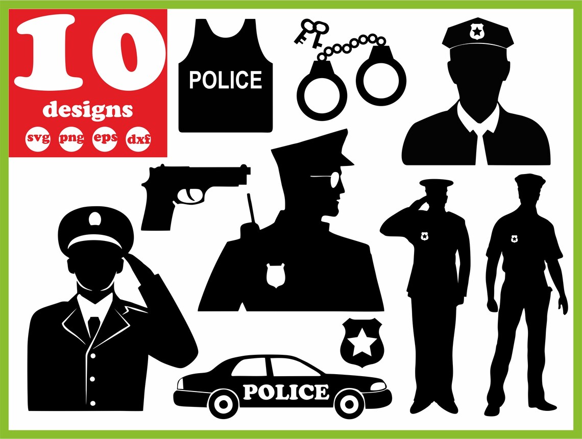 Police Svg File Police Pistol Digital Download Police | Etsy