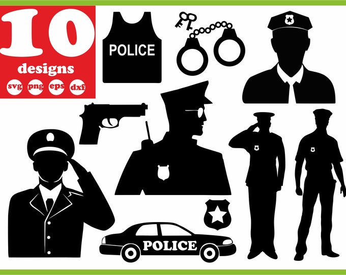 Police Svg File Police Pistol Digital Download Police | Etsy