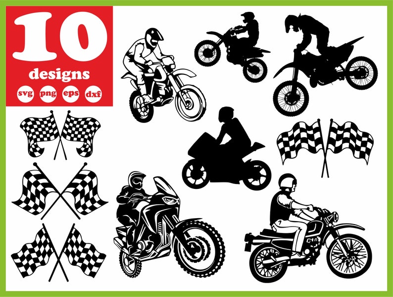Motorsport Svg File Racing Vector Flag Decal Bike for Cricut - Etsy