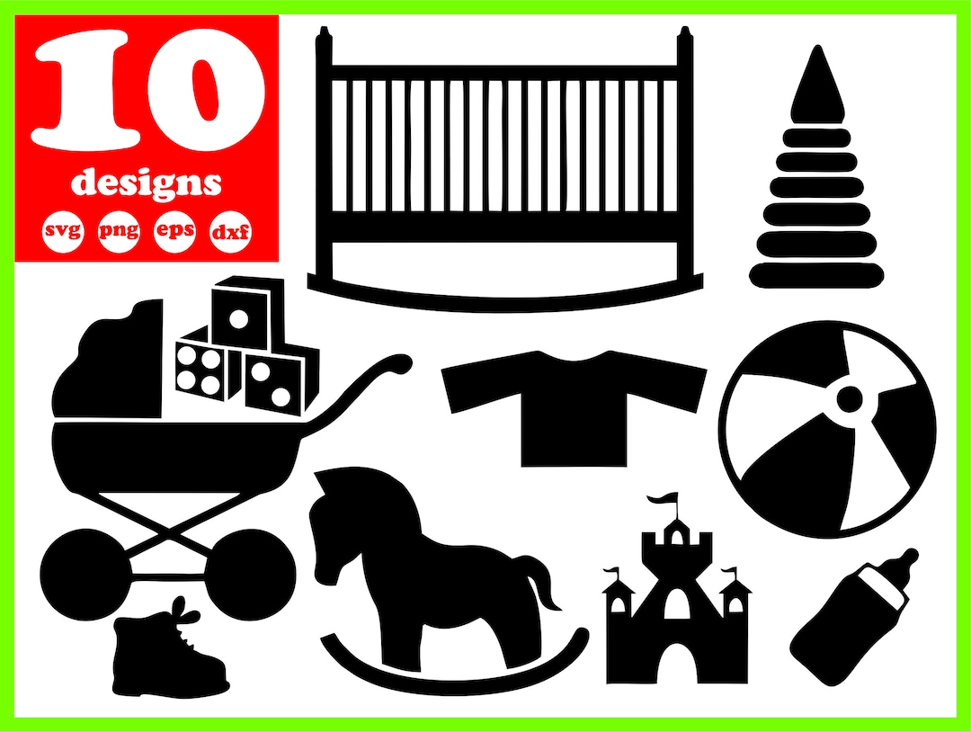 Baby Things Svg File Toy Digital Nursery Download Playroom Silhouette ...