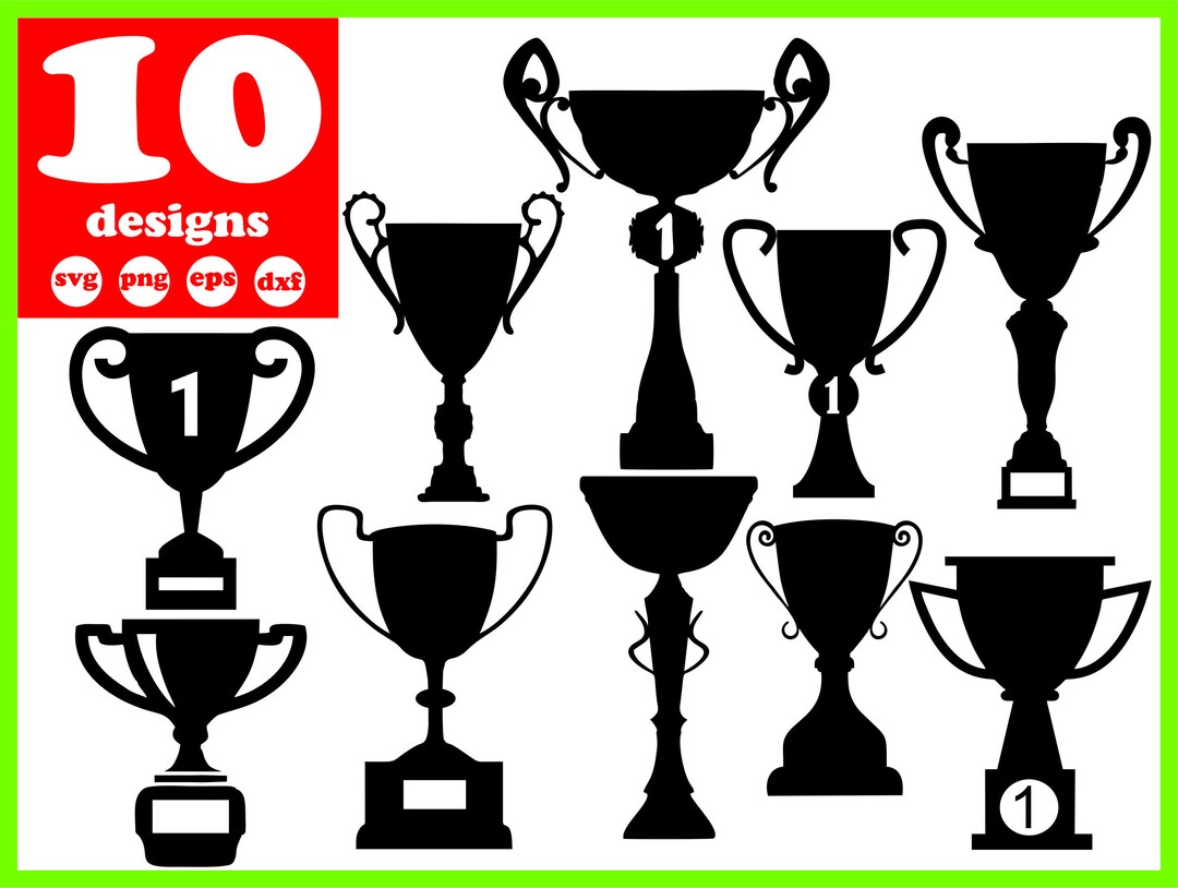 First Place Trophy Svg File Award Digital Winner Download Silhouette ...
