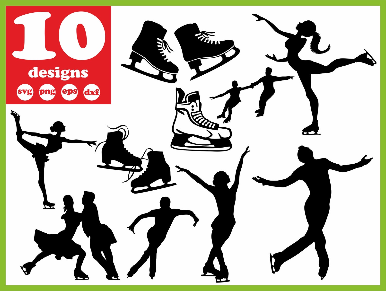 Ice skate svg file Ice skating digital download silhouette | Etsy