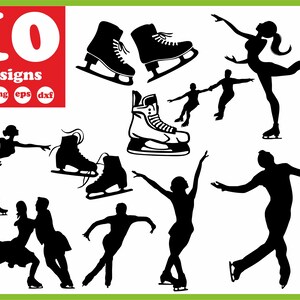 Ice Skate Svg File Ice Skating Digital Download Silhouette Vector Decal ...
