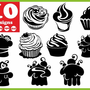Petits gâteaux fichier svg Muffin vector sticker gâteau pour cricut ...