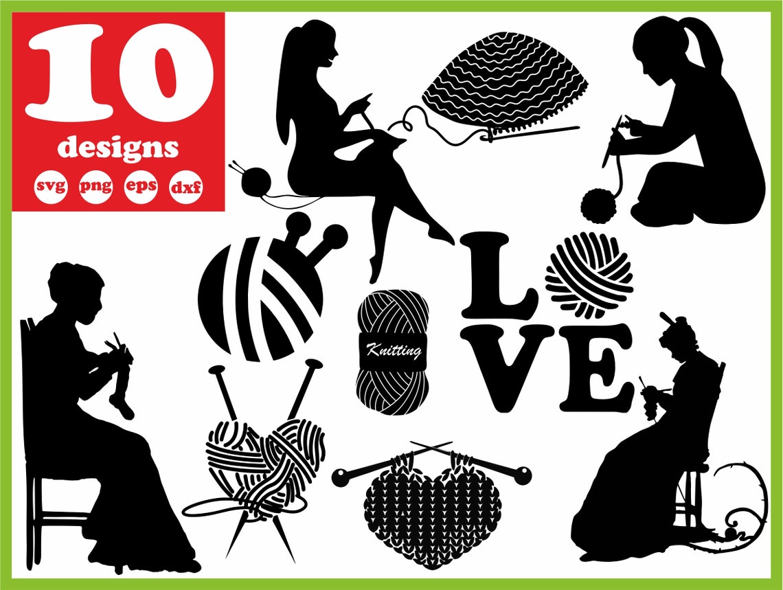 Knitting Svg File Needle Digital Knitter Download Yarn Ball | Etsy