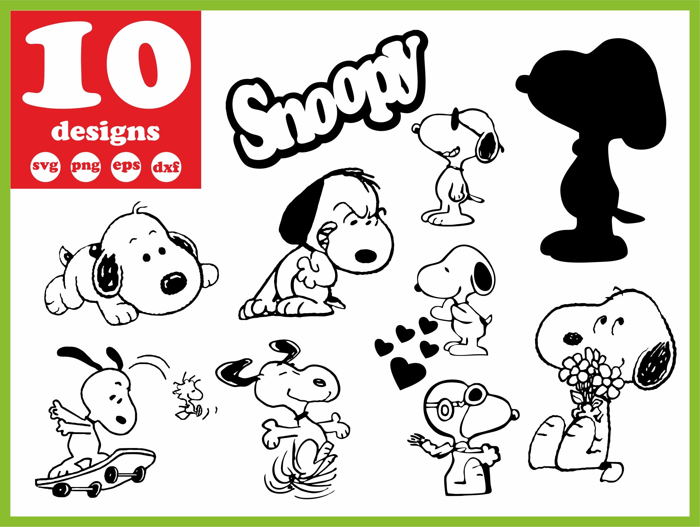 Snoopy Svg File Dog Vector Cartoon Decal for Cricut Clipart | Etsy