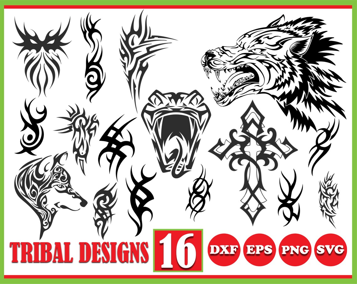 Tribal Tattoo Svg Tribal Svg Tribal Wolf Tribal Tattoo Design | Etsy