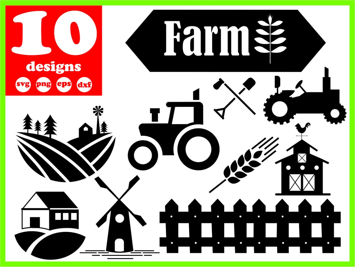 Farm Life Svg File Windmill Digital Barn Download Tractor - Etsy