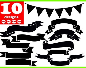 Banner Digital Download Clipart Vector .eps, .dxf, .svg, .png - Etsy