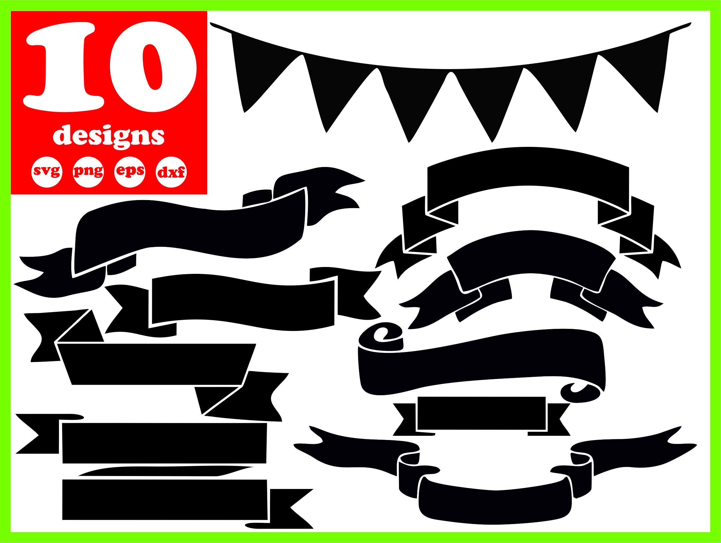 Banner svg file Bunting digital Flags download silhouette | Etsy