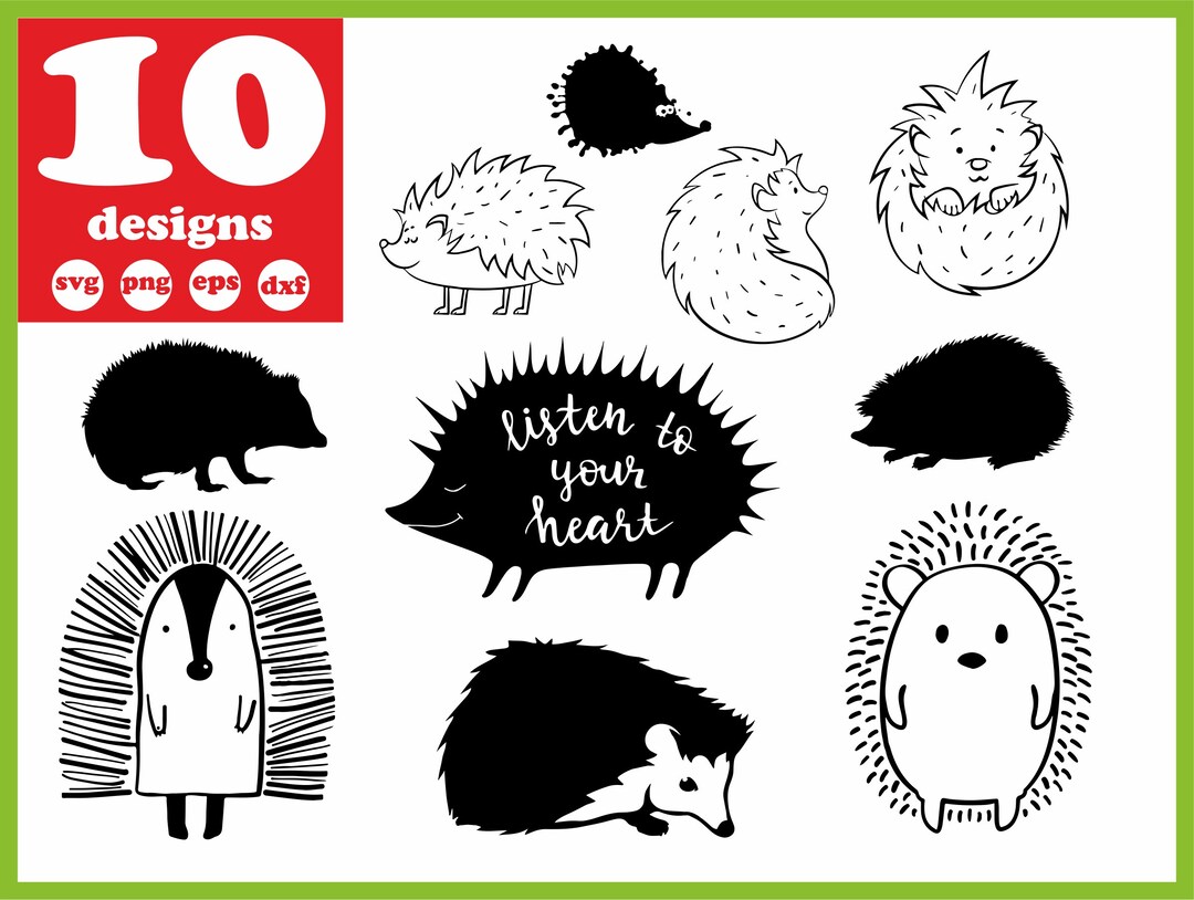 Hedgehog Svg File Digital Woodland Autumn Clipart Download Silhouette ...