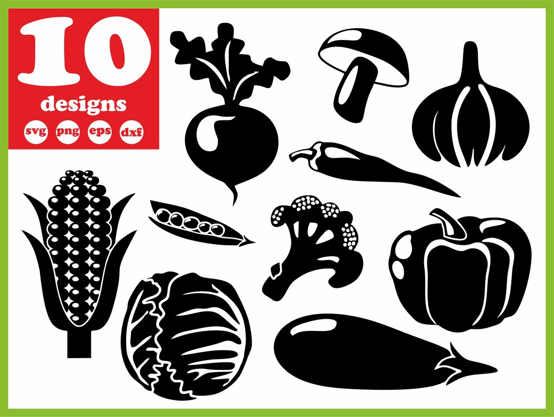 Vegetable Svg File Digital Download Silhouette Vector Decal for Cricut ...