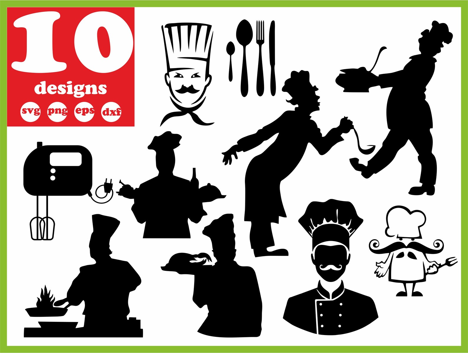 Cook Svg File Kitchen Digital Food Download Cooking Silhouette | Etsy