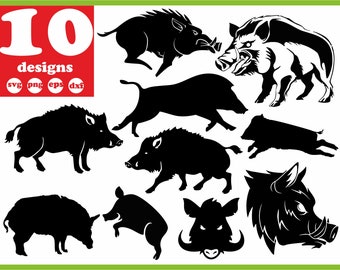 Boar Svg File, Wild Boar Digital, Pig Download Silhouette Vector Decal ...