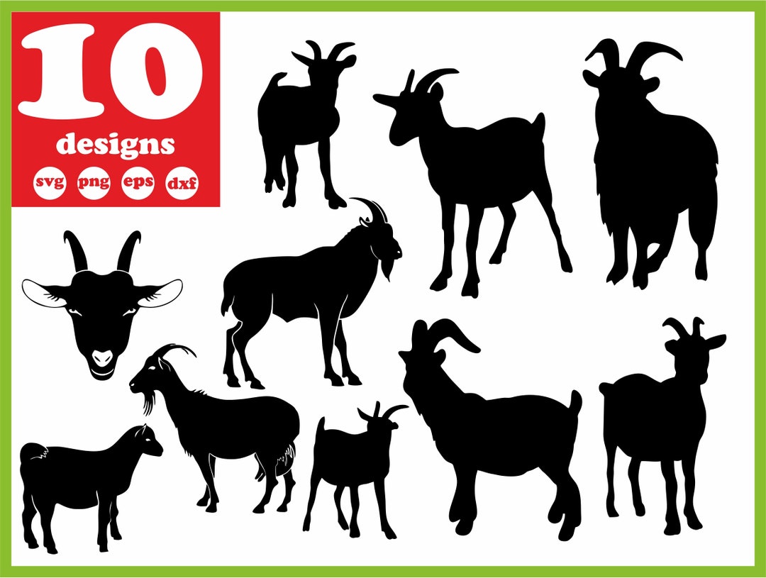 Goat Svg File Farm Digital Head Download Silhouette Vector Decal for ...