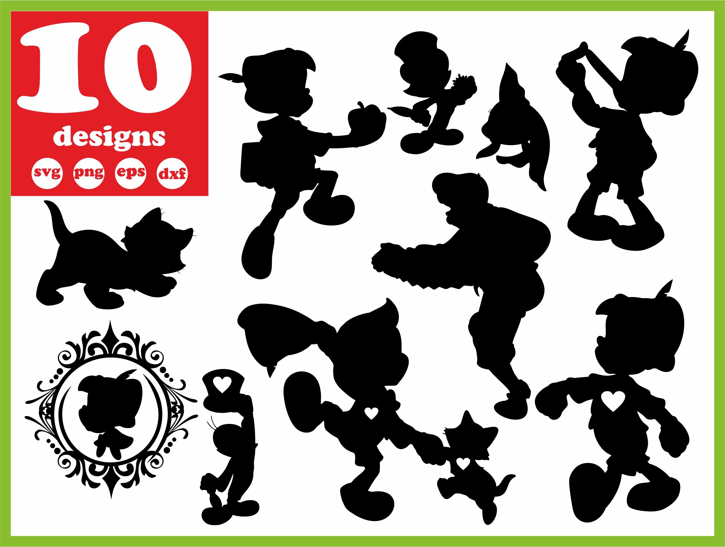 Pinocchio Svg File Figaro Digital Pixar Download Silhouette - Etsy ...