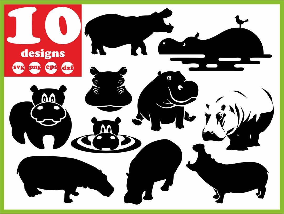 Hippo Svg File Hippopotamus Digital Cute Face Download Silhouette ...