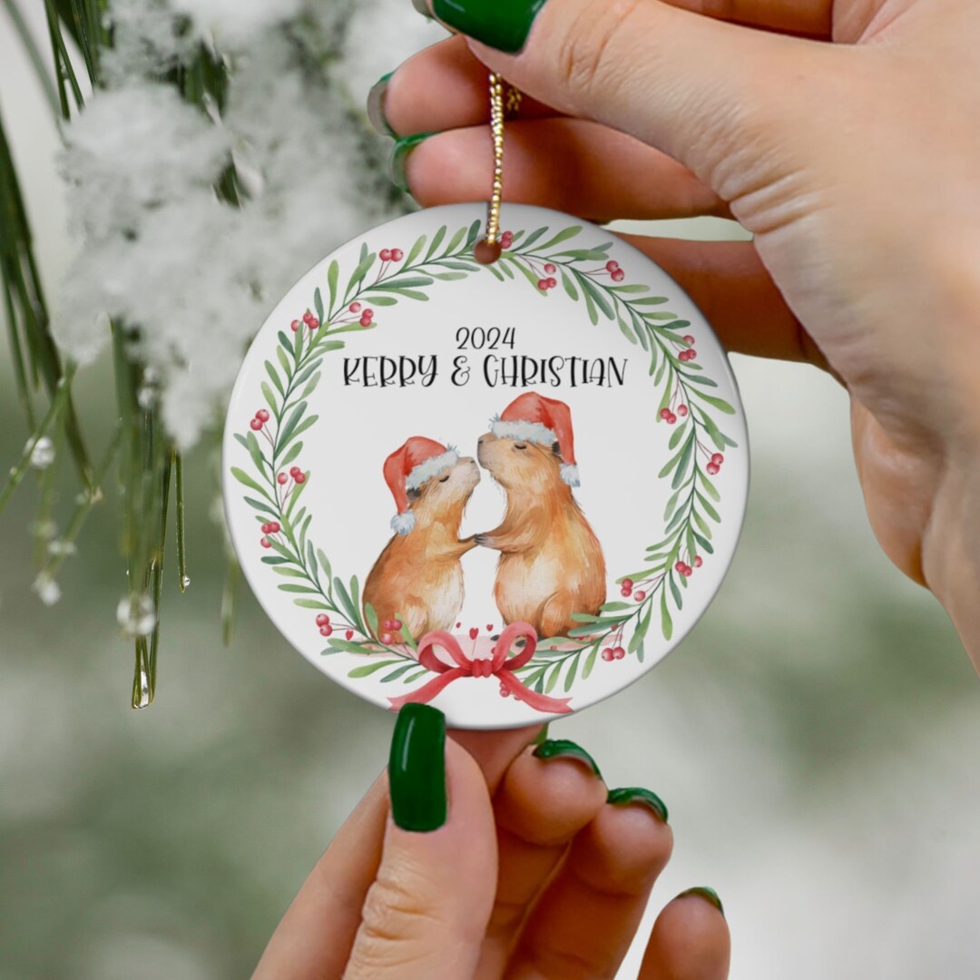 Custom Couples Christmas Ornament With Capybaras, Keepsake Gift Idea ...