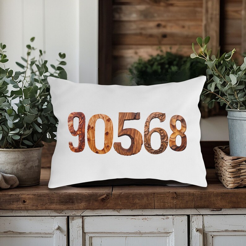 Custom Zip Code Outdoor Pillow, House Number Outdoor Decor ...