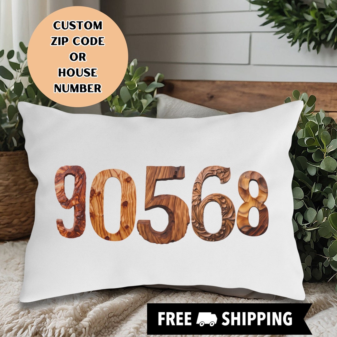 Custom Zip Code Outdoor Pillow, House Number Outdoor Decor ...